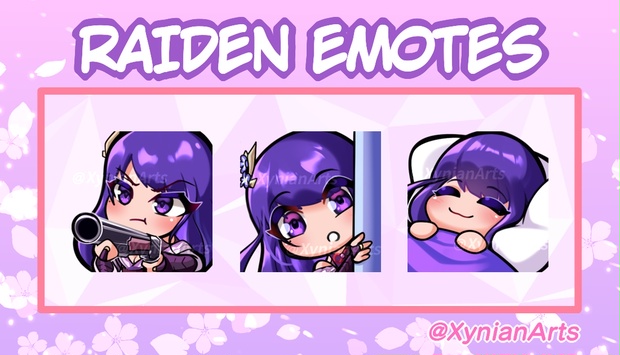 Genshin Impact Raiden Shogun Emotes for Twitch / Discord - XynianArts ...