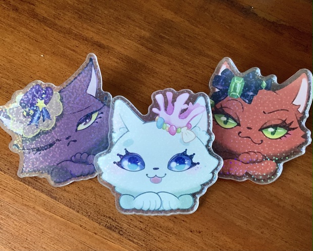 【アクリルクリップ】踊り猫みまもりクリップ - めぐるアトリエ - BOOTH