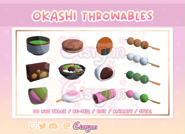Okashi set - japanese throwables - Eisrynn - BOOTH