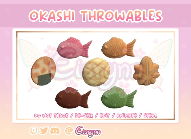 Okashi set - japanese throwables (textured edition!) - Eisrynn - BOOTH