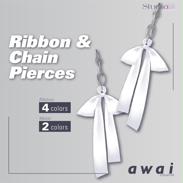 【VRoid衣装テクスチャ】Ribbon & Chain Pierces【#awai_Studio134】 - awai - BOOTH