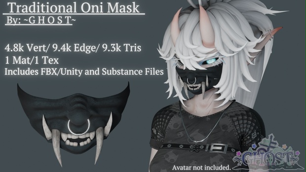 Traditional Oni Mask By Ghost - ghost - BOOTH