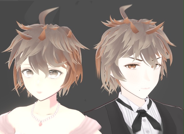 [Vroid] Pixie Cut hairstyle (+texture and hair bounce setting ...