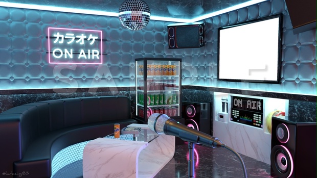 【配信素材】 Vtuber room KARAOKE (5color) set up assets 【Vtuber向け】 Live ...