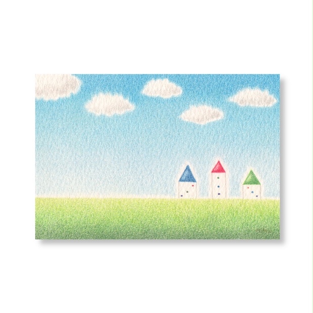 色鉛筆画（ 原画 ）。「 風に吹かれて 」 - Fusion World - BOOTH