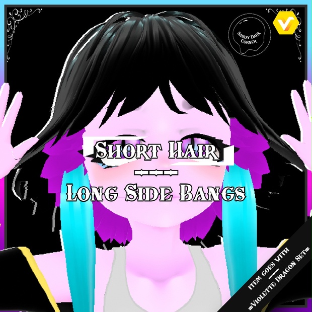 Short Hair --- Long Side Bangs --- VRoid hair - Sandy Dark Corner - BOOTH