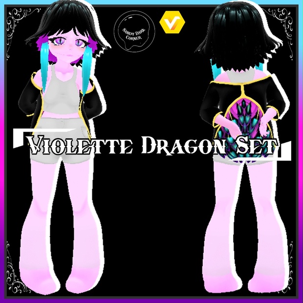Violette Dragon --- VRoid model Vtuber model - Sandy Dark Corner - BOOTH
