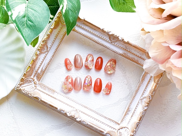 3Dお花ネイル(オレンジ) - ruirui-neil - BOOTH