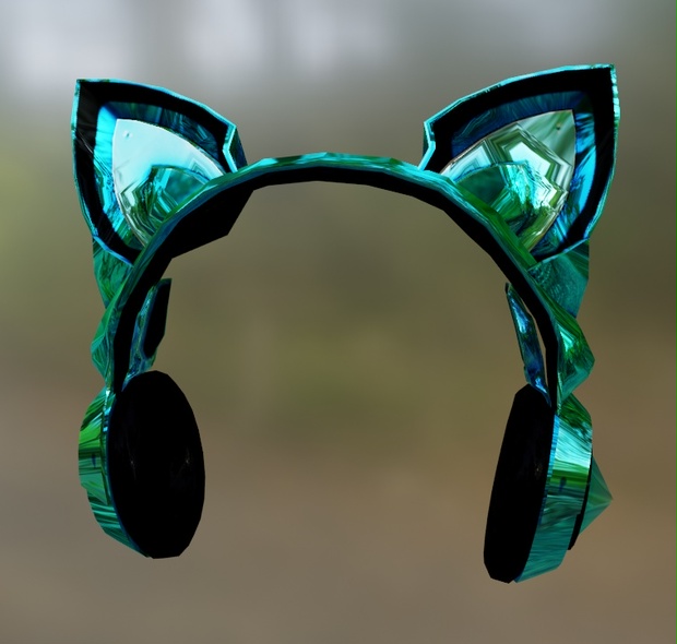 MMD Neko Blue Headset (stl / obj / mtl / fbx) [ ワイヤレスヘッドホン ] - xRiri ...