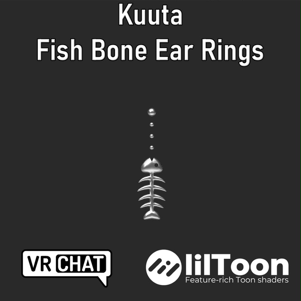 【くうた-Kuuta 】くうたくん対応おさかなぼーんピアス Kuuta Fish Bone Ear Rings - ぽっぽや -POPPOYA- - BOOTH