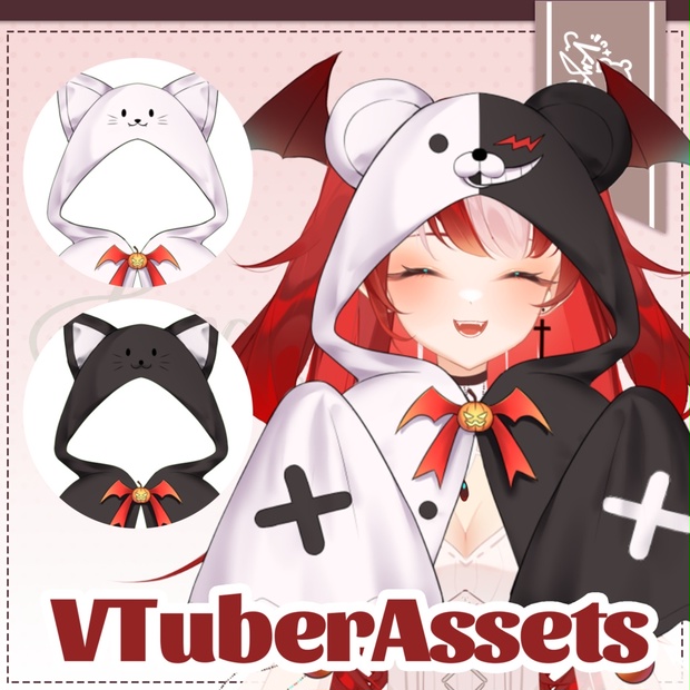 [Vtuber Assets] Halloween Monokuma Cloak - kyokiStudio - BOOTH