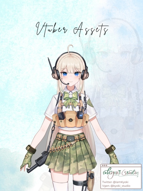 [Vtuber Assets] Military uniform & Headphones - kyokiStudio - BOOTH