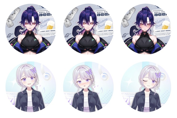 【訳あり特別価格】32mmサイズ デビュー記念 表情差分缶バッジ RΔON（ラオン）/νiola（ヴィオラ） - アットアライブストア - BOOTH