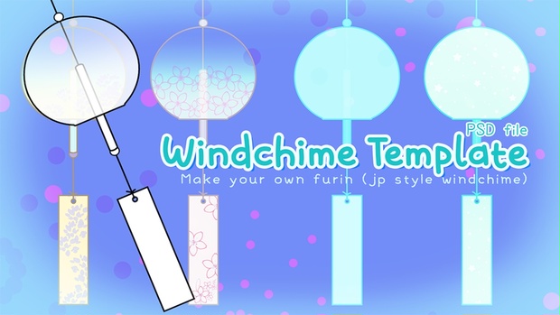 Windchime (Furin) Template - orenjipen - BOOTH