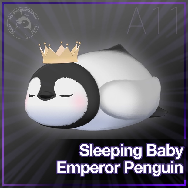 [Free+Gift event] Sleeping Baby Emperor Penguin / 眠っている赤ちゃん皇帝ペンギン (A11 ...
