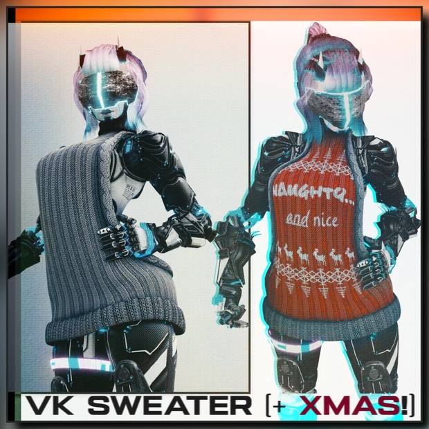 FREE 'VK' SWEATER ¦ VRc / UNITY / BLENDER ⚪🎄 ¦¦¦ 無料VRCHAT「VK」セーター ⚪🎄 ...