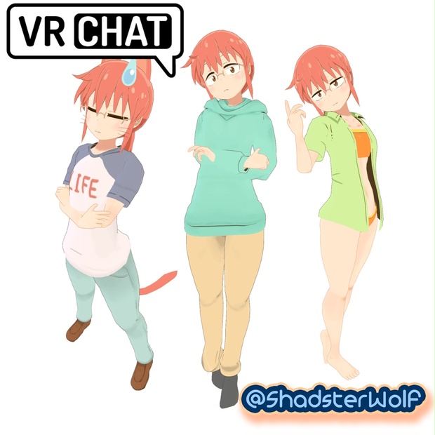 Kobayashi (小林) VRChat Full Body Tracking 3D Model - shadsterwolf - BOOTH