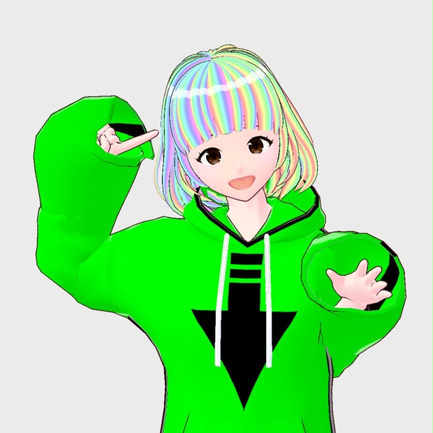 VRoid studio Prismatic rainbow hair texture - Ringo🍎🍎🍎 - BOOTH