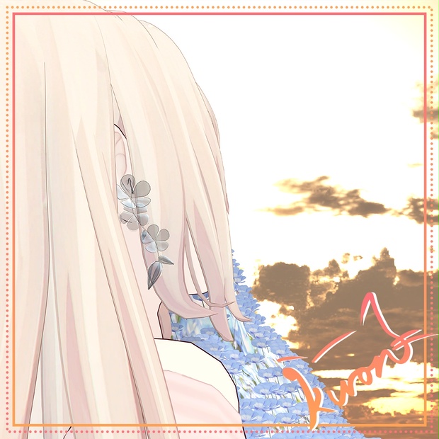 【3Dモデル】ディップアート風お花のイヤリング・ピアス（Physbone・MA設定済） - kuron - BOOTH