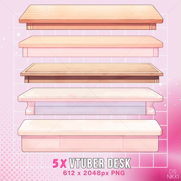 5 x Vtuber Desk, Vtube Desk, Stream decoration, Vtuber Background ...