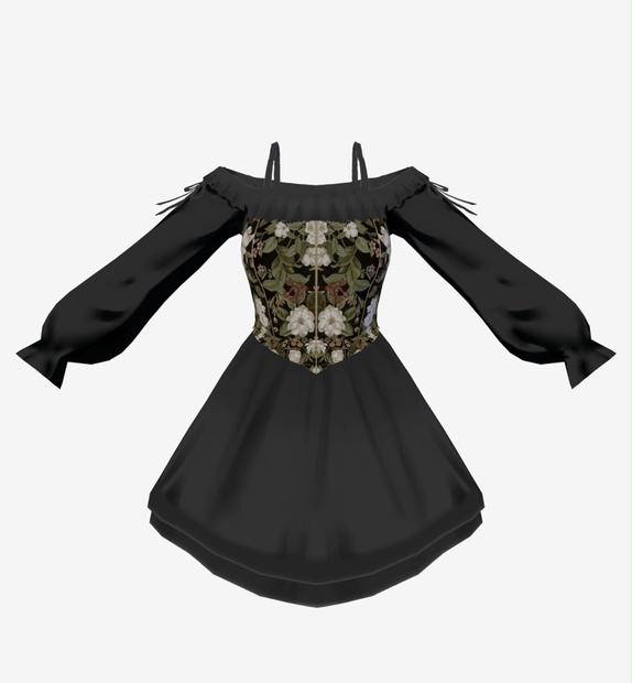 【無料/Free Vroid dress texture】DD003 black dress - yuyuowoshop - BOOTH