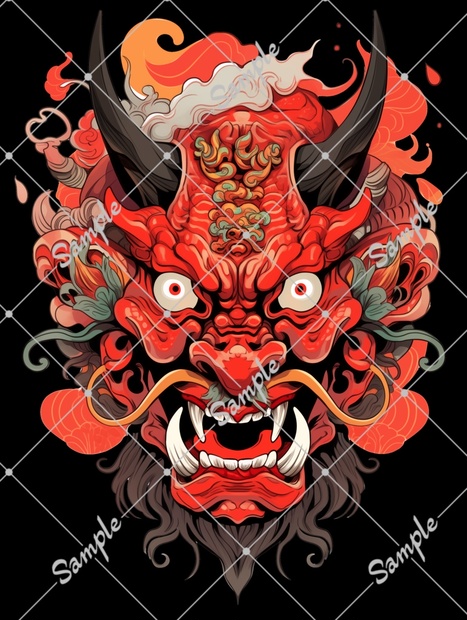 VRC用タトゥー素材 tatoo 鬼 - VRCタトゥーショップ『赬徹』-Teitetsu- - BOOTH