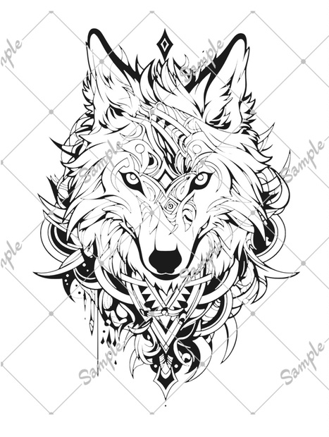 VRC用タトゥー素材 狼 wolf - VRCタトゥーショップ『赬徹』-Teitetsu- - BOOTH