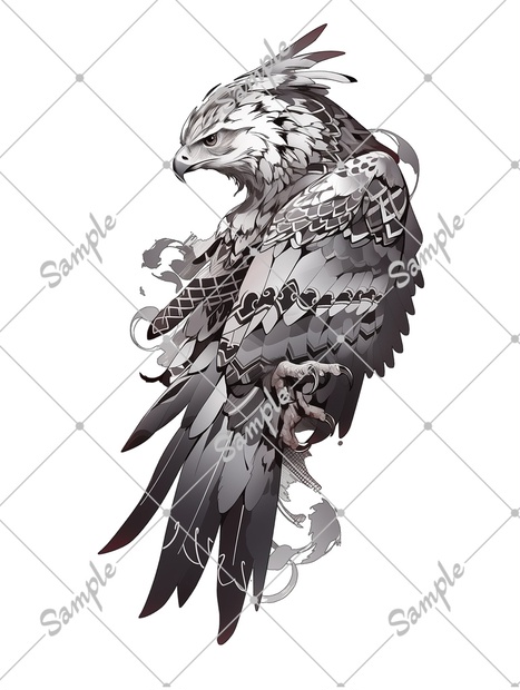VRC用タトゥー素材 鷹 hawk tatoo - VRCタトゥーショップ『赬徹』-Teitetsu- - BOOTH