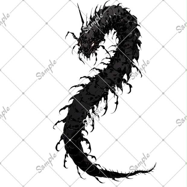 VRC用タトゥー素材 百足 tatoo centipede - VRCタトゥーショップ『赬徹』-Teitetsu- - BOOTH
