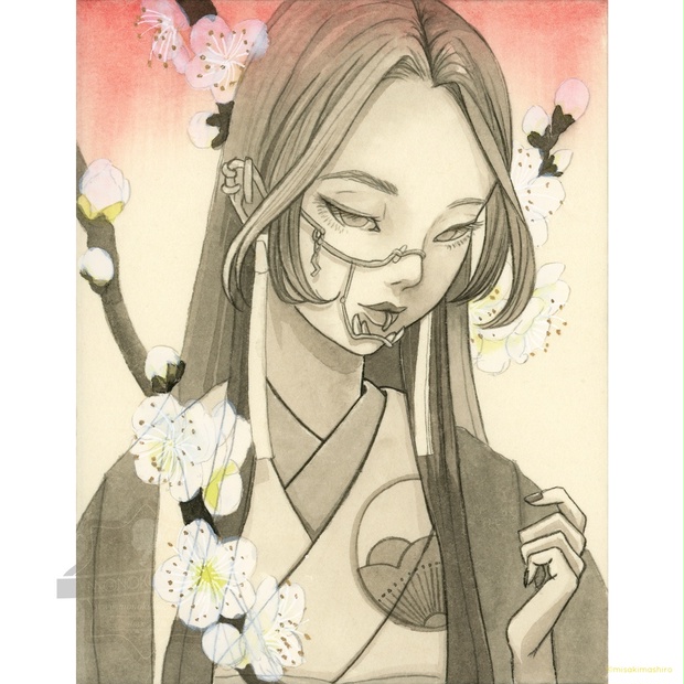 原画「月影」 F0号 パネル作品 - monokuroism - BOOTH