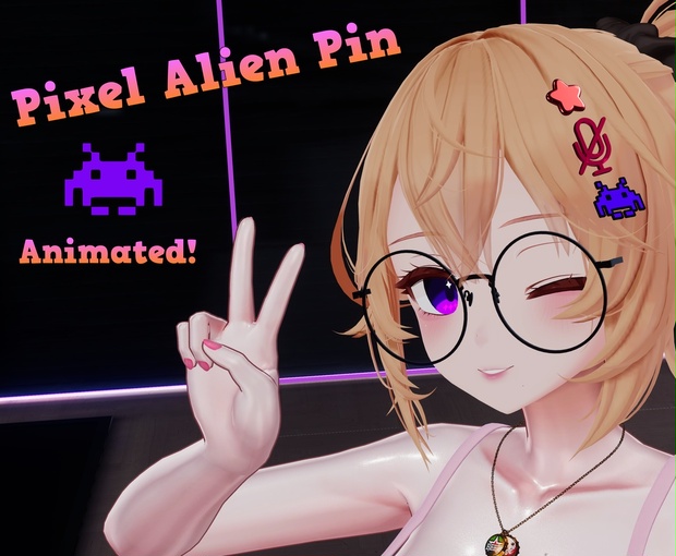 Pixel Alien Pin - !! Awawa !! - BOOTH