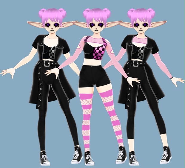 Checkered Punk Clothes - jingleriot - BOOTH