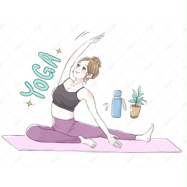 【イラスト素材】ヨガをする女性 - YANO MEGUMI BOOTH - BOOTH