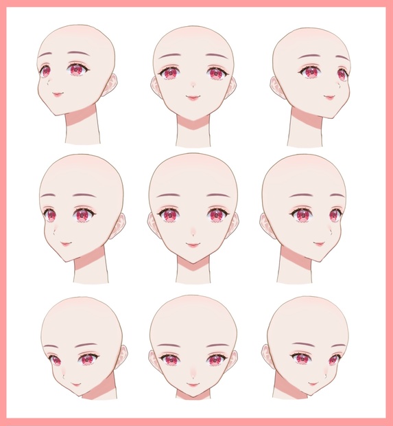 【Live2d】顔XY9面の学習用ファイル(cmo3ファイル） - erin-purin - BOOTH