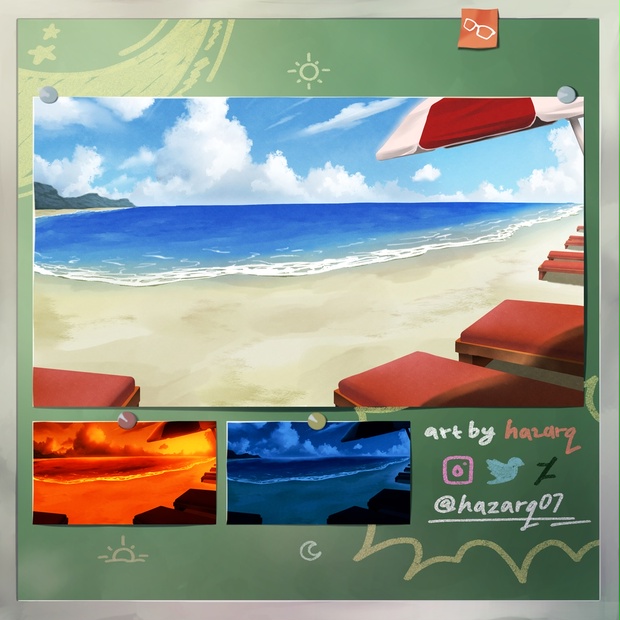 Beach - Visual Novel Background | 「ビーチの背景アセット」 - hazarqArts - BOOTH