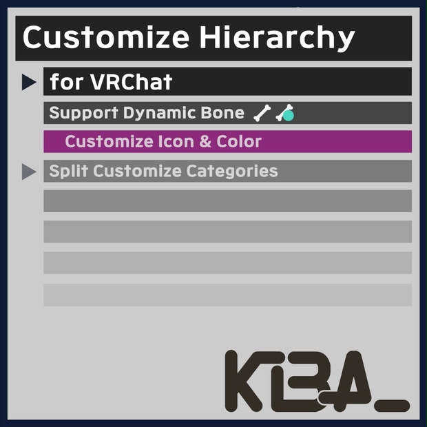 [Asset] Customize Hierarchy (tool in Unity) - K13B - BOOTH