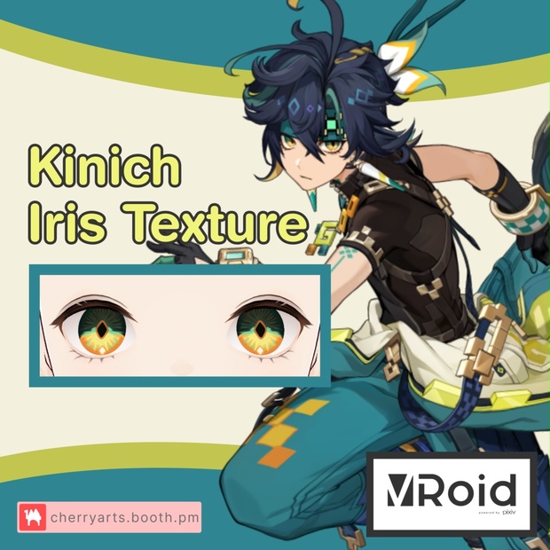 Kinich Iris Vroid Texture | Genshin Impact Vroid - cherryarts - BOOTH