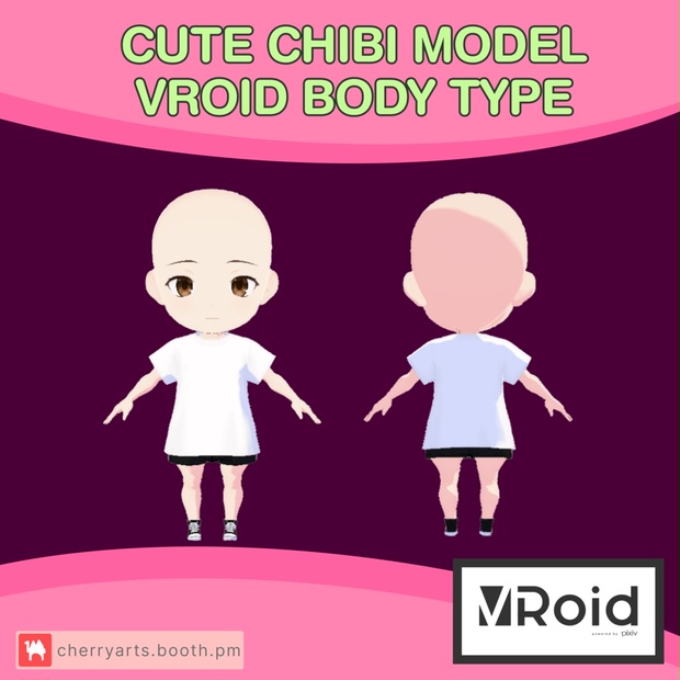 Cute Chibi Model | VROID Custom Body Type - cherryarts - BOOTH