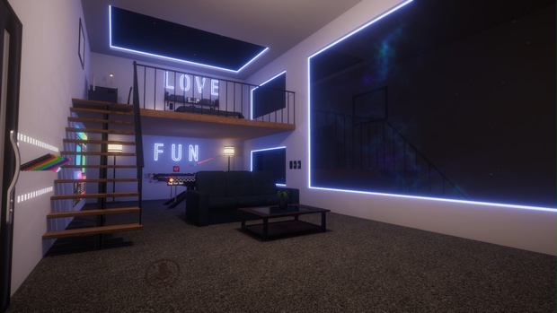 Led Loft with 8 Ball 【SDK3 VRChat Ready】8ボール付きLedロフト - SajiSanSen - BOOTH