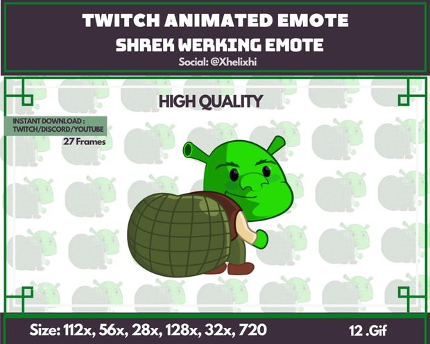 Shrek Twerk Emote Animated - ThePurpleClouds - BOOTH