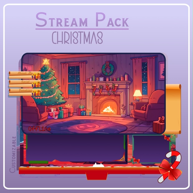 CHRISTMAS ANIMATED stream pack overlay - ThePurpleClouds - BOOTH