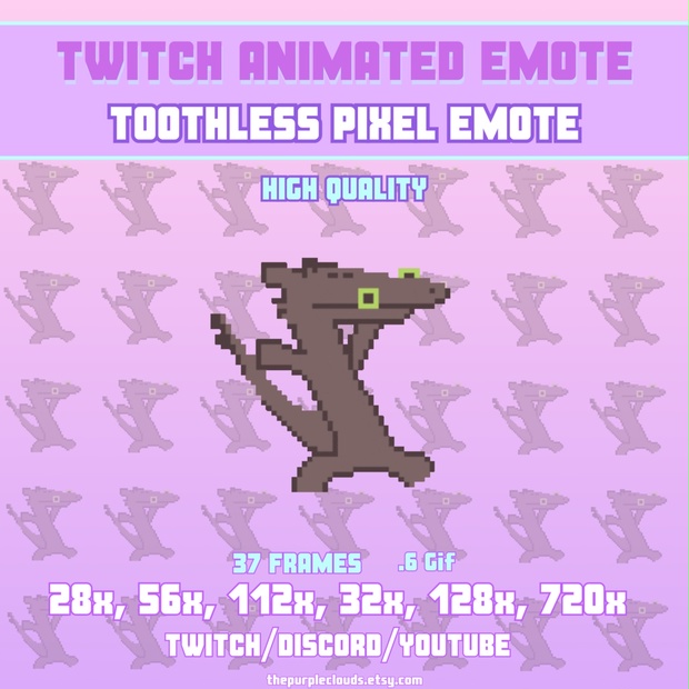 TOOTHLESS Pixel Dance Animated Emote, Twitch meme emote, Animated ...