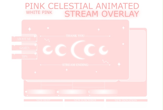PINK CELESTIAL ANIMATED STREAM OVERLAY, PINK STREAM OVERLAY, ANIMATED ...