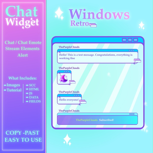 Retro Windows Chat Widget, Retro Window Widget, colorful Chat Widget ...