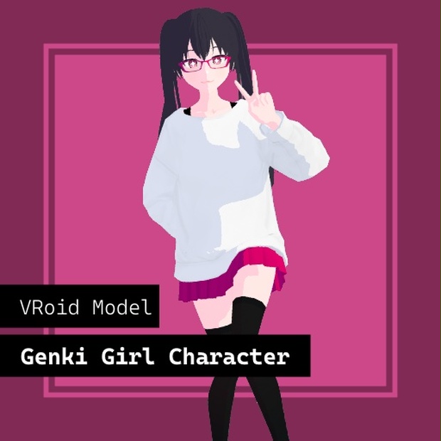 【VRoid/VRM】 Genki Girl Character - Demon0no - BOOTH