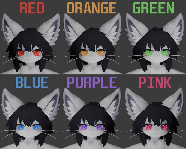 !FREE! Chalo 'Rainbow' Eye Texture Pack VRChat (6 Colored Eyes) - walleyes - BOOTH