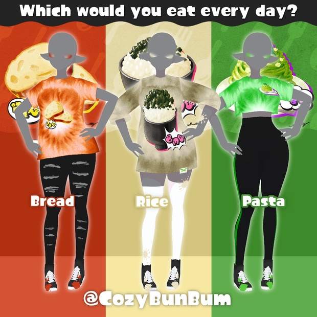 [FREE] 無料で Splatfest Splatoon Outfit Set | Bread, Rice, Pasta ...