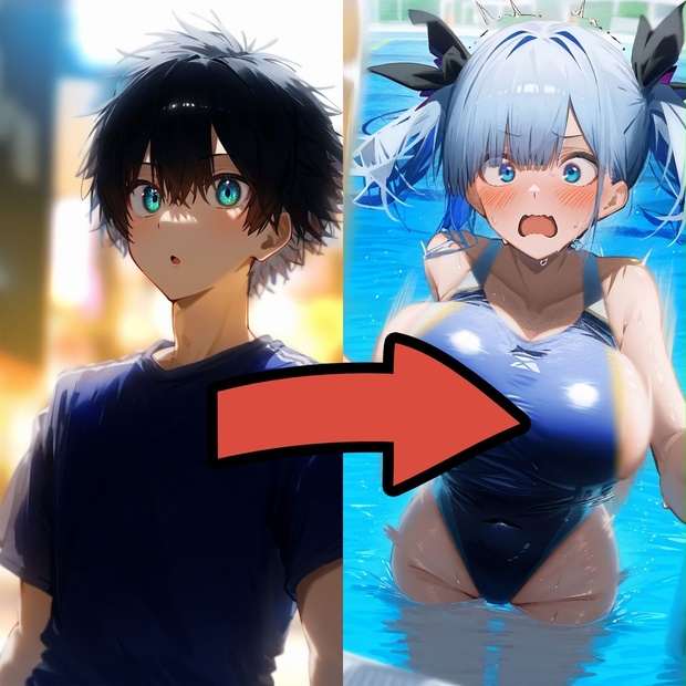 02 女体化-泳ぎに行く - moeee333-TS画像 - BOOTH
