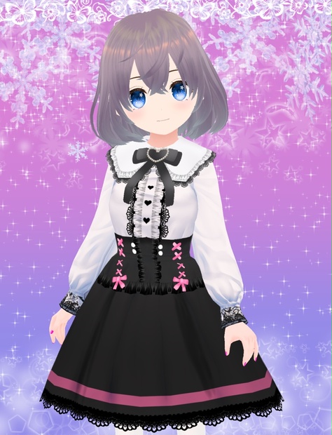 甘フリルのモノクロワンピ - raychell-iori - BOOTH