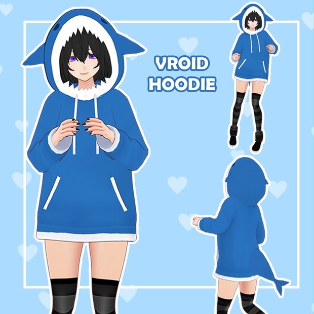 (VROID) Shark Hoodie (optional shark tail) - jonathan-yuri - BOOTH